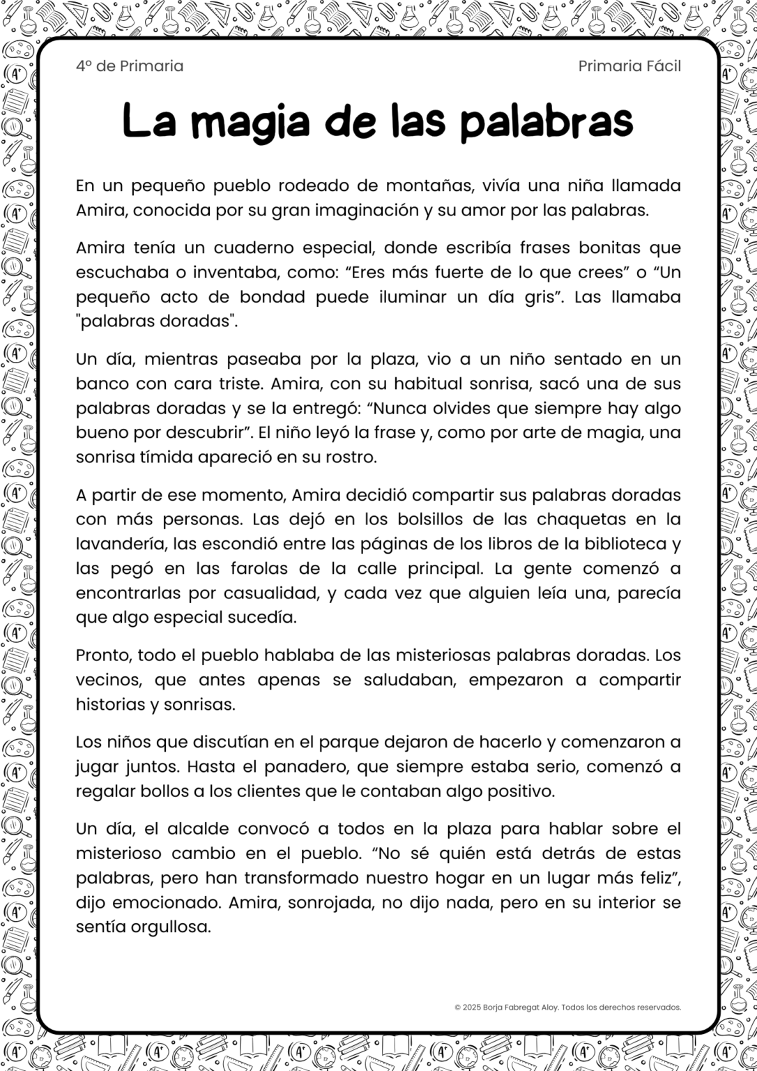 Comprensión lectora | PRIMARIA FÁCIL